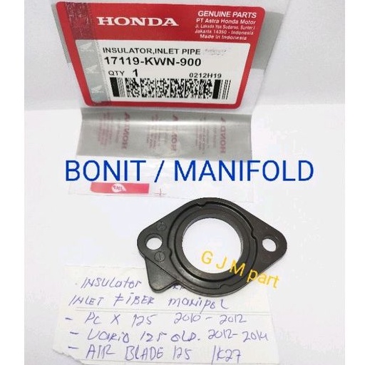 Jual INSULATOR INLET PIPE KWN BONIT MANIFUL MANIFOLD HONDA PCX 125 VARIO 125 OLD AIR BLADE 125 ...