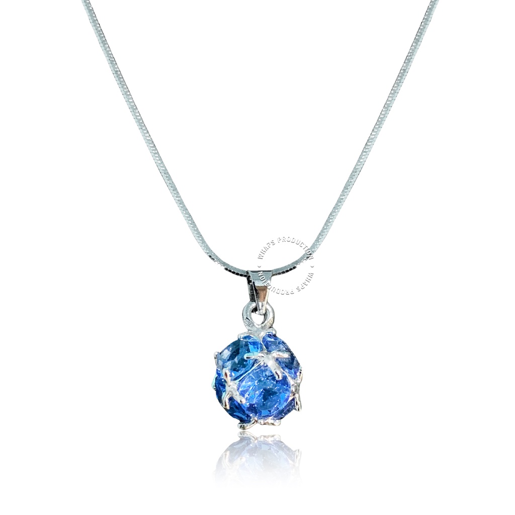 Jual Whaps Liontin Set Permata Biru Anti Karat Tidak Luntur Kalung ...