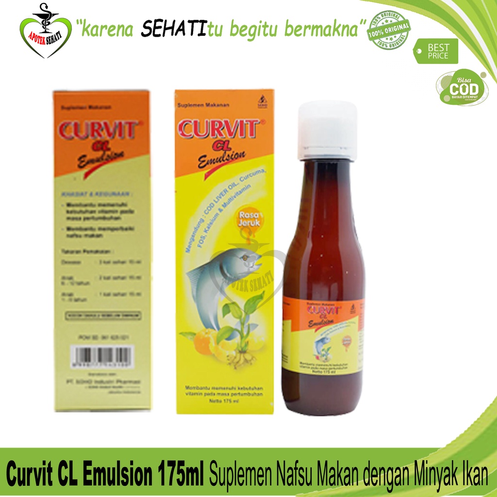 Jual CURVIT CL EMULSION VIT NAFSU MAKAN DAYA TAHAN TUBUH NUTRISI OTAK ...
