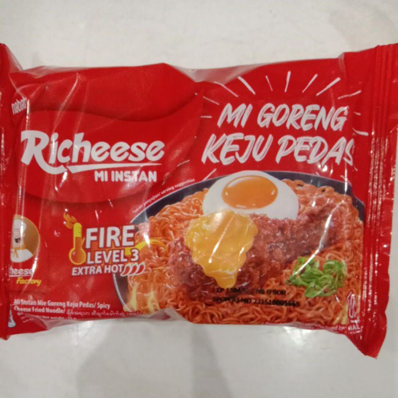 Jual Richeese mie goreng keju pedas lv 3/mie viral level 3/mie goreng ...