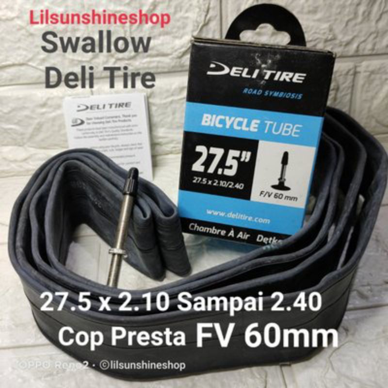 Jual Ban Dalam 27.5 x 2.10/2.40 Swallow Deli Tire Cop Presta FV 60mm | Shopee Indonesia