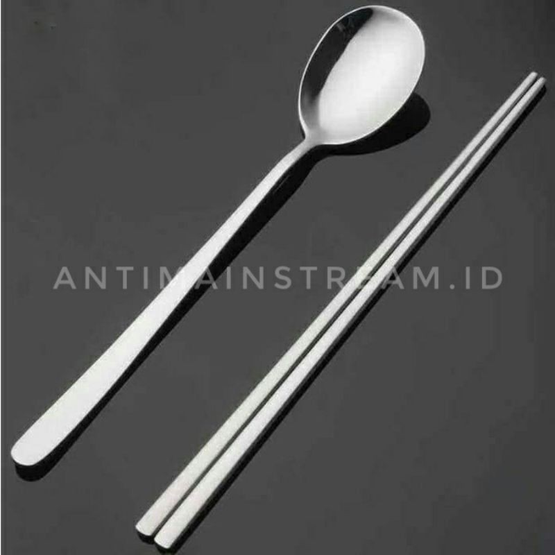 Jual (Bisa Custom Nama) Sujeo Sendok Sumpit Korea Stainless Steel Grade ...