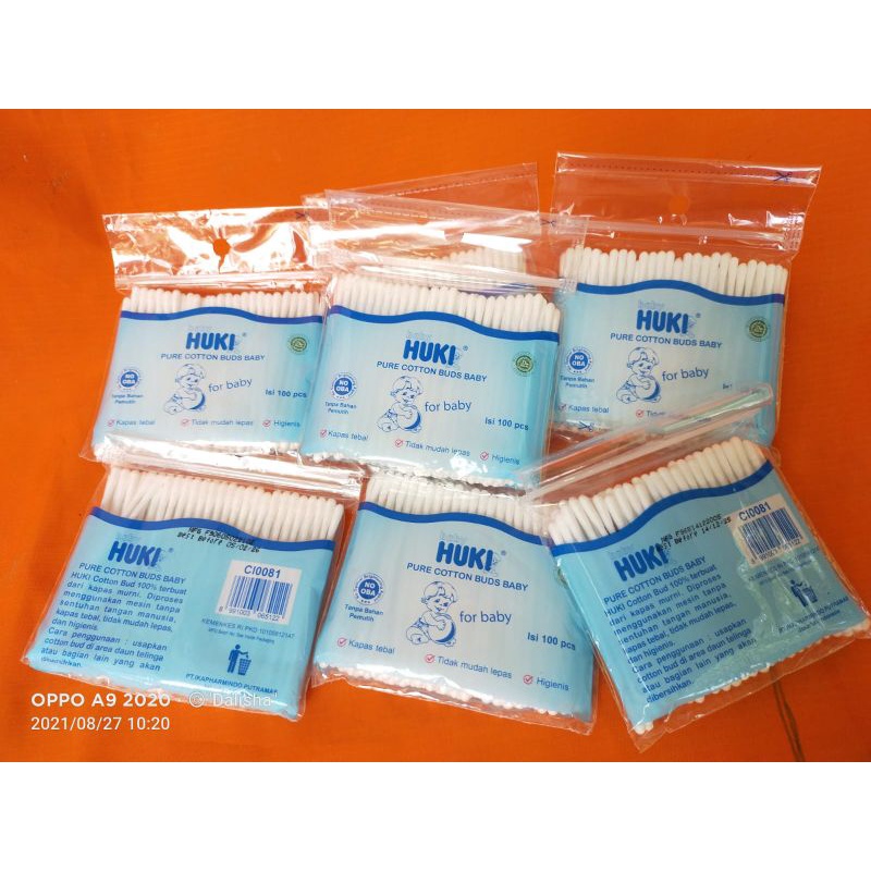 Jual CuttonBud Huki 100 Stik Cutton Bud Merk Huki Cotton Buds Huki ...