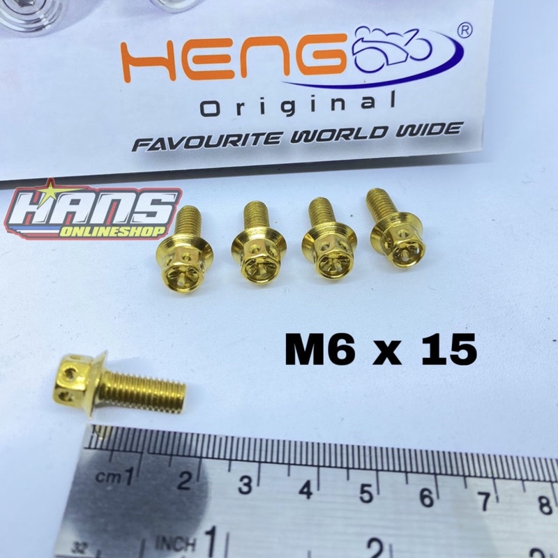 Jual BAUT PROBOLT FLOWER GOLD 6x15 HENG THAILAND HARGA SATUAN | Shopee Indonesia