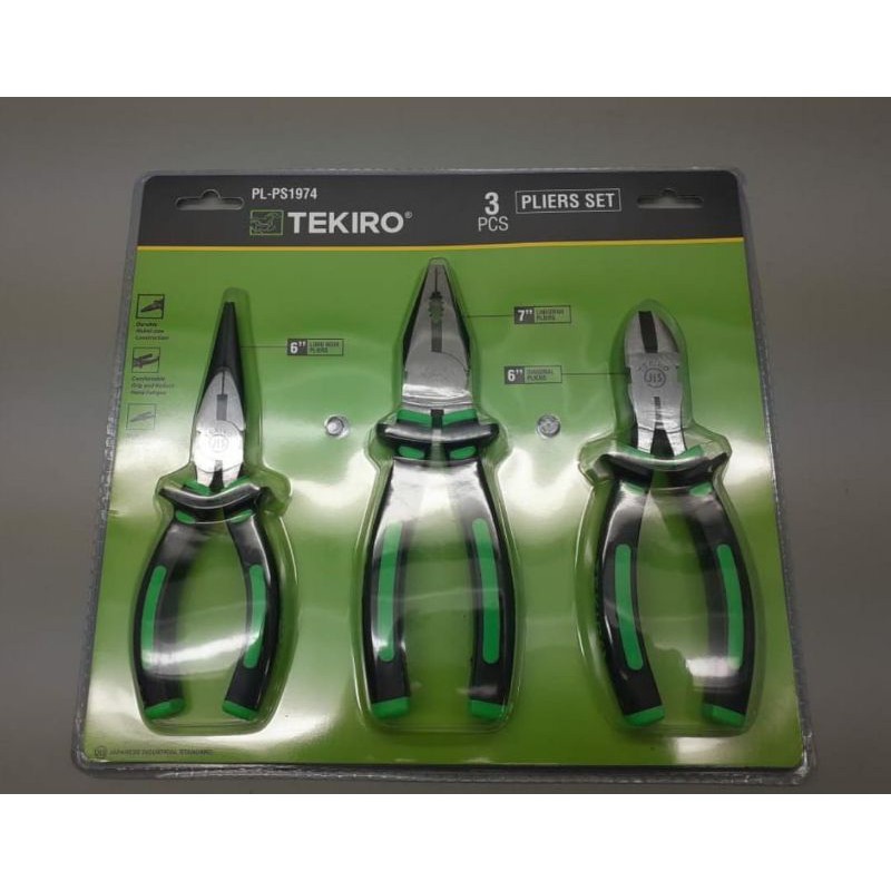 Jual TANG SET TEKIRO 3 PCS TANG KOMBINASI 7", TANG POTONG 6", TANG ...
