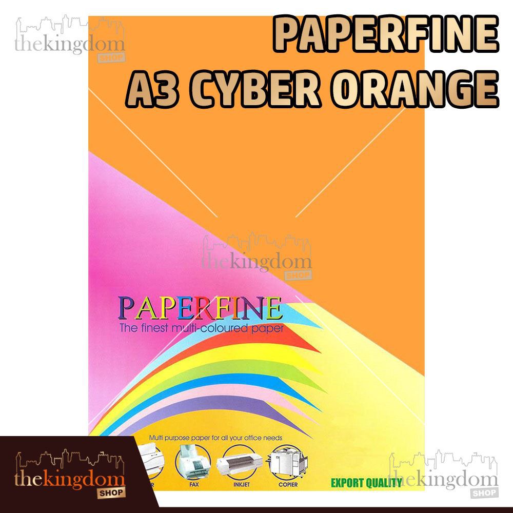 Jual Paperfine Kertas HVS Warna A3 Cyber Orange Oren Orens Isi 25 ...