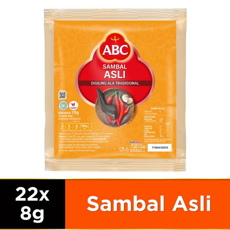 Jual Sambal ABC Sambal Sachet 8gr Per Pak (22 Sachet) saus | Shopee ...