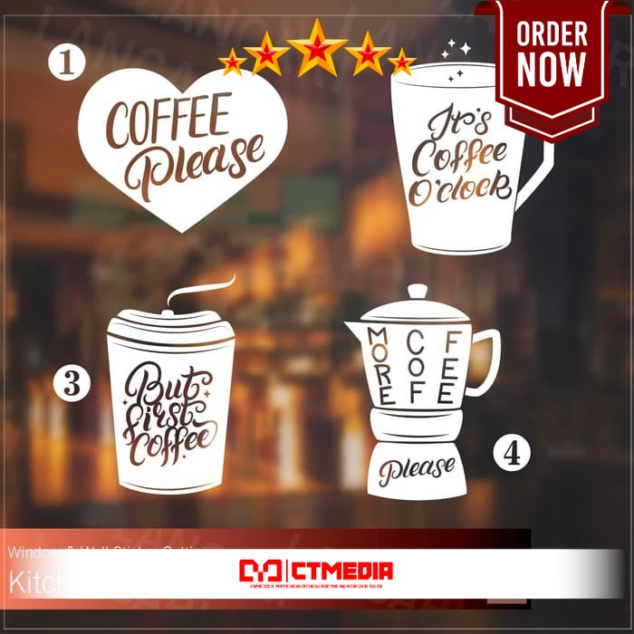 Jual Sticker Cutting Dapur Kitchen Kafe Stiker Coffee Rumah shop kopi ...