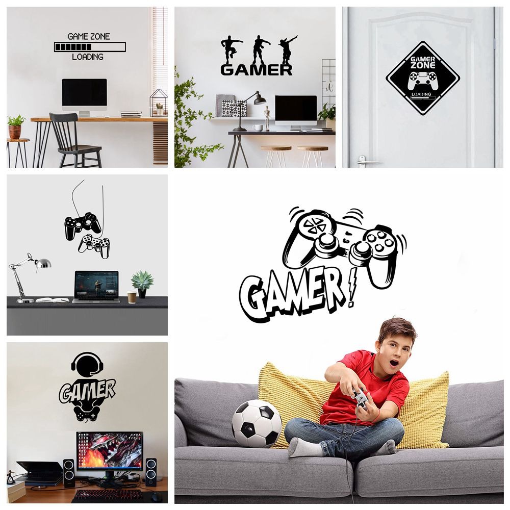 Jual Wall Sticker Dinding Kaca Kamar Tidur Anak Tema Permainan Gamer ...