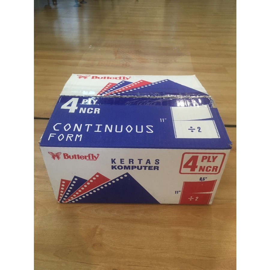 Jual BUTTERFLY KERTAS CONTINUOUS FORM NCR 4 PLY 9,5 X 11,2 /KERTAS ...