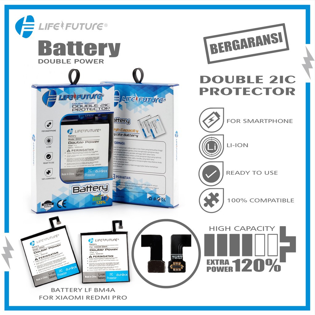 Jual Baterai Xiaomi Redmi Pro / Bm 4A - Parts Original Life Future Double Power Series | Shopee ...