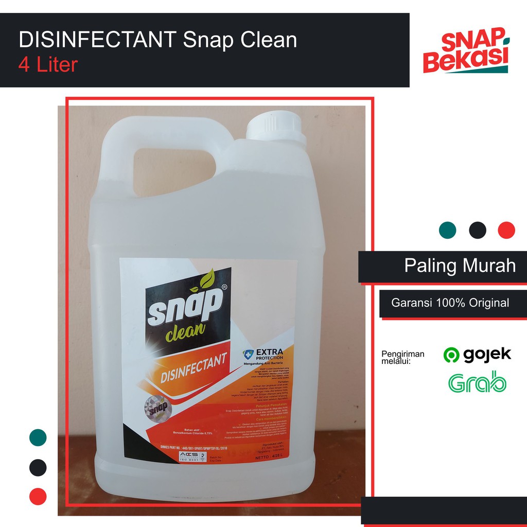 Jual DISINFECTAN SNAP CLEAN 4L TERMURAH! | Shopee Indonesia