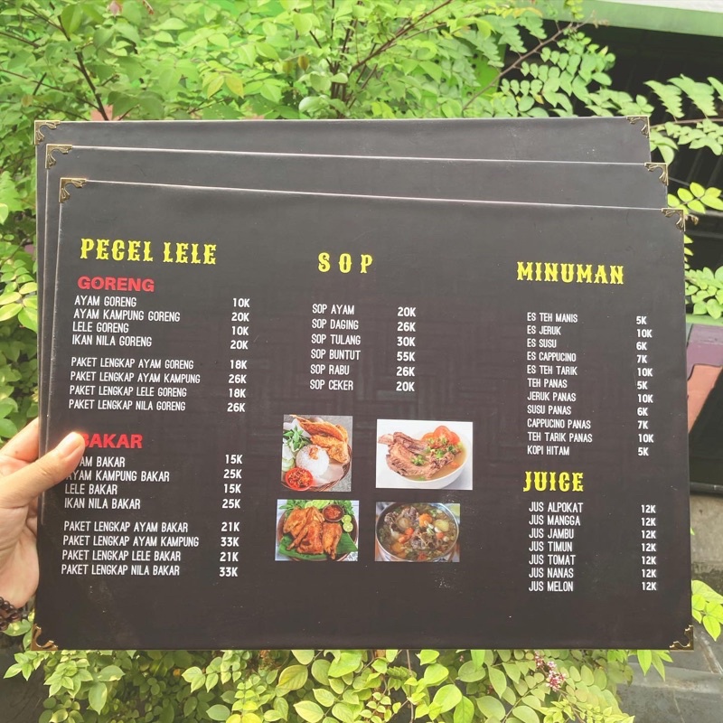 Jual Menu Papan Restoran Cafe Hotel Kedai | Shopee Indonesia