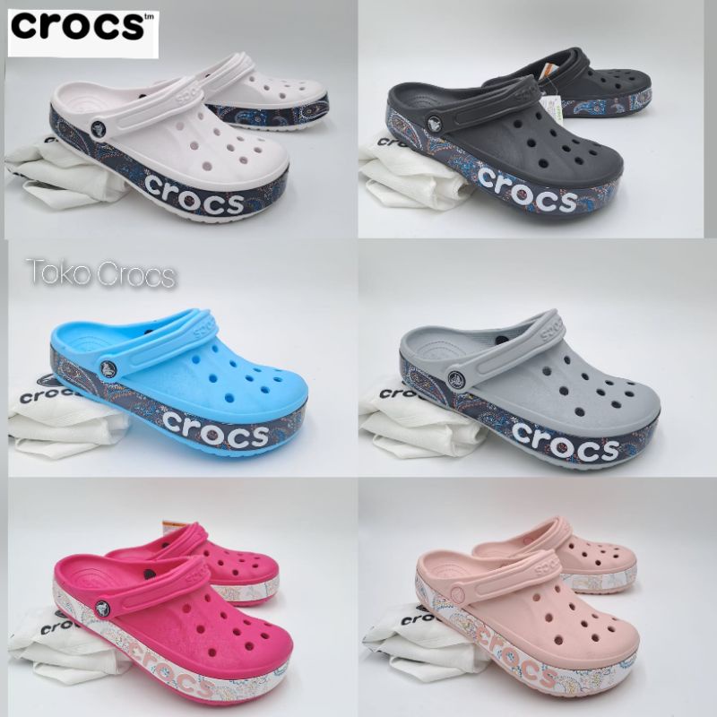 Jual crocs Baya band clog graphic / sendal Crocs pria wanita baya motif ...