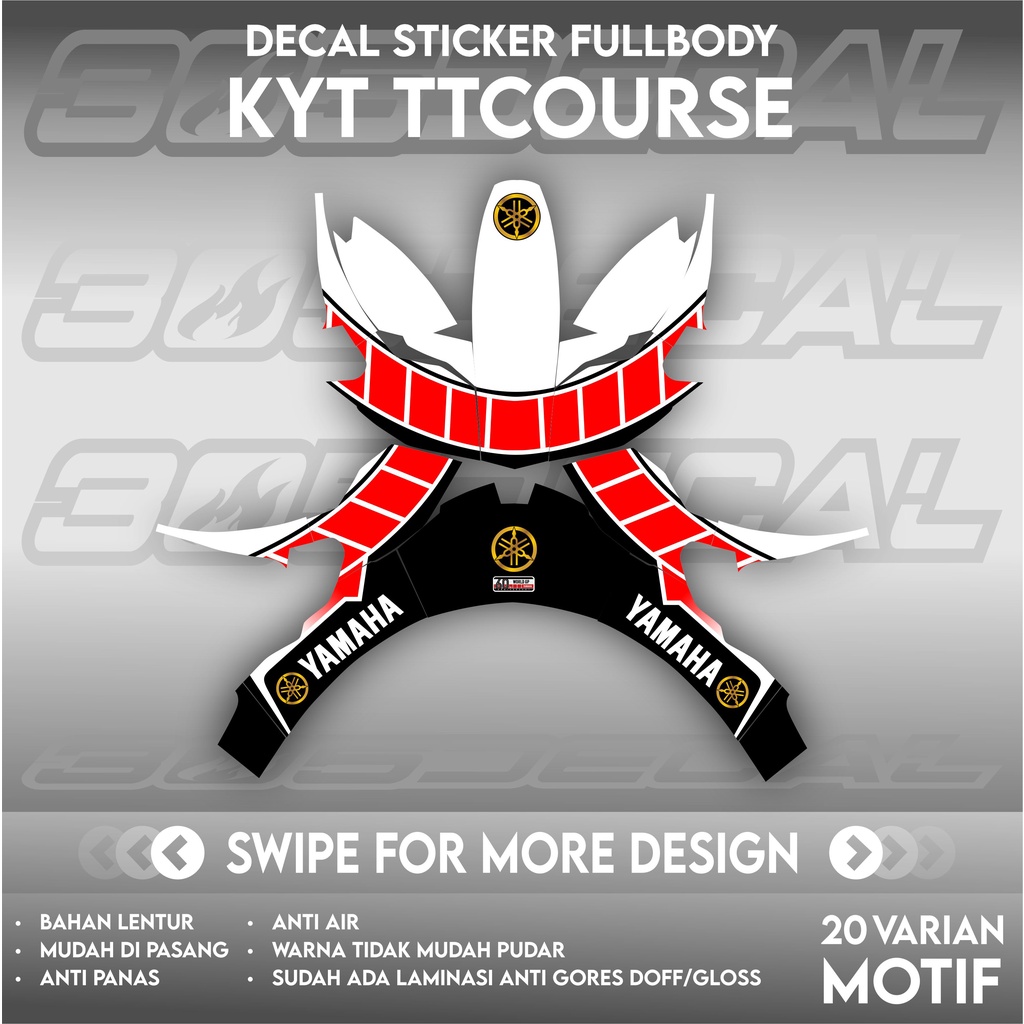 Jual Sticker Decal Helm KYT TT COURSE ( XS,S,M ) shell kecil Part 1 ...