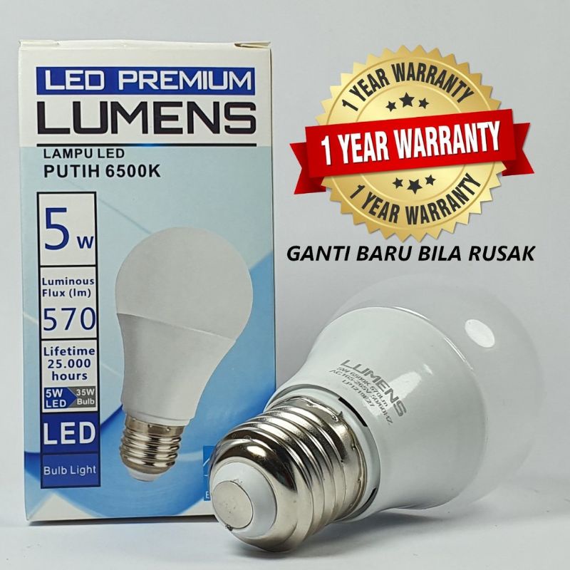 Jual Lampu LED LUMENS 5w 5 watt 5watt PUTIH atau KUNING TERANG MURAH ...