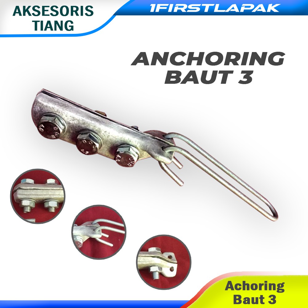 Jual Ancoring Baut 3 Suspension Clamp Tiang Streng Baut 4 | Shopee ...