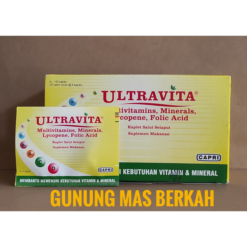 Jual ULTRAVITA isi 4 Tablet - menjaga daya tahan tubuh agar tidak mudah ...