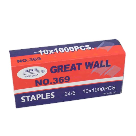 Jual 1 PAK BESAR ISI STAPLES GREAT WALL 369 BESAR / ISI STAPLES ...