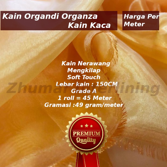 Jual Kain Bahan Organza Organdi Kain Kaca Premium Soft Touch High ...