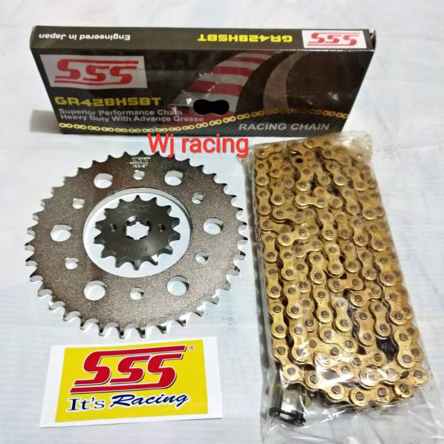 Jual GEAR SET SSS VIXION OLD - NEW VIXION NVL NVA RANTAI SSS GOLD 428 ...