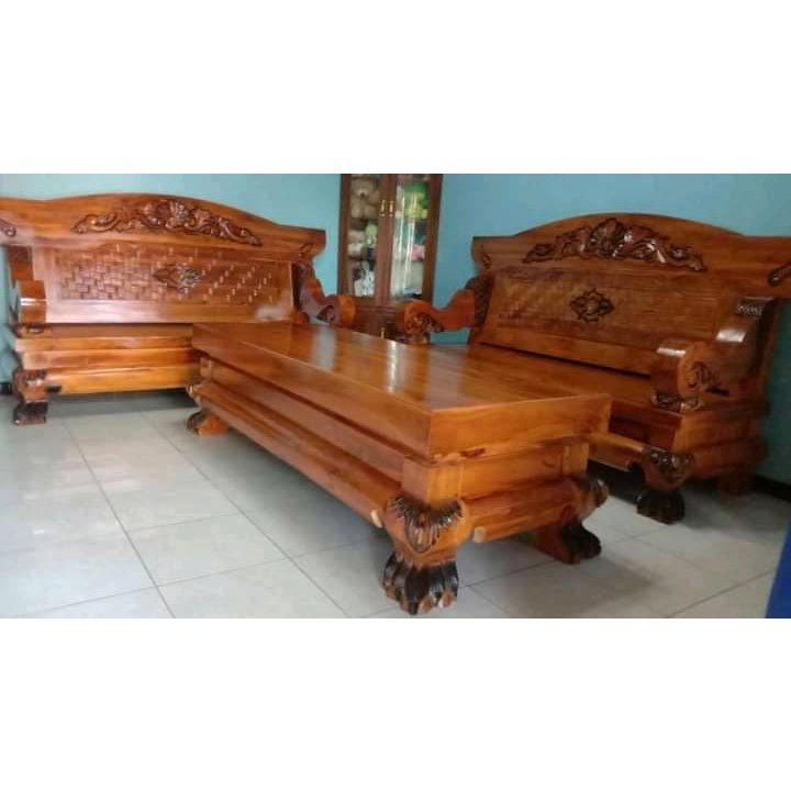 Jual Kursi tamu blok kayu set lemari pojok | Shopee Indonesia