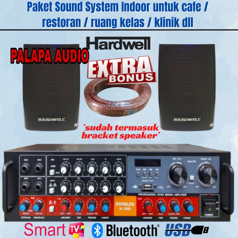 Jual Paket Sound System Indoor untuk Cafe / Resto Hardwell 2 Speaker ...