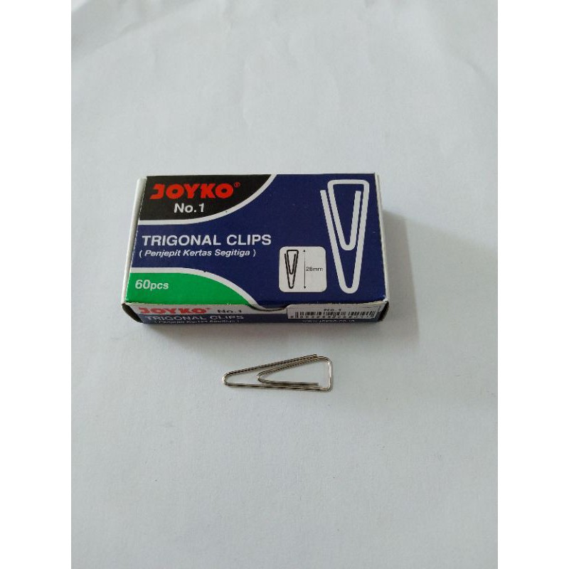 Jual Paper Clip Joyko no. 1 / trigonal clips / penjepit kertas | Shopee ...