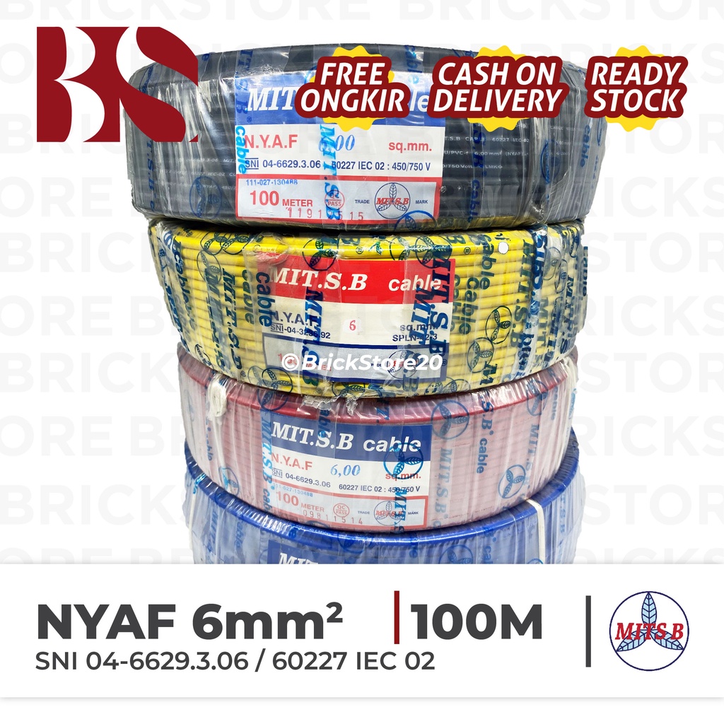 Jual KABEL SERABUT MITSUBA LMK NYAF 6MM (100M) | Shopee Indonesia