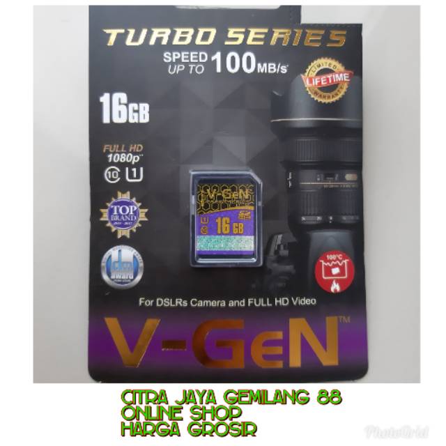 Jual MEMORY SD CARD V-GEN 16GB TURBO SERIES 100MPBS | Shopee Indonesia