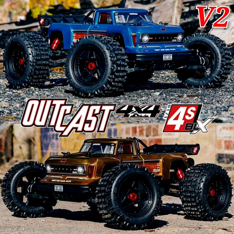 Jual Arrma Outcast 4S V2 BLX Brushless RTR 1/10 Stunt Truck Bu w/SLT3 2 ...