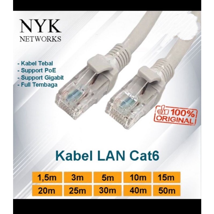 Jual kabel lan utp cat 6 nyk 15 meter | Shopee Indonesia