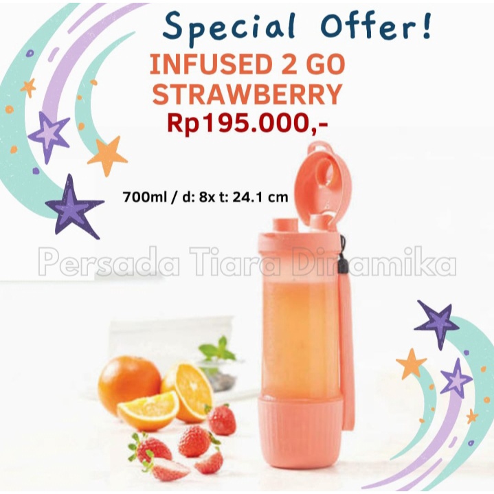 Jual TUPPERWARE INFUSED 2 GO 700ML STRAWBERRY - INFUSED WATER | Shopee ...