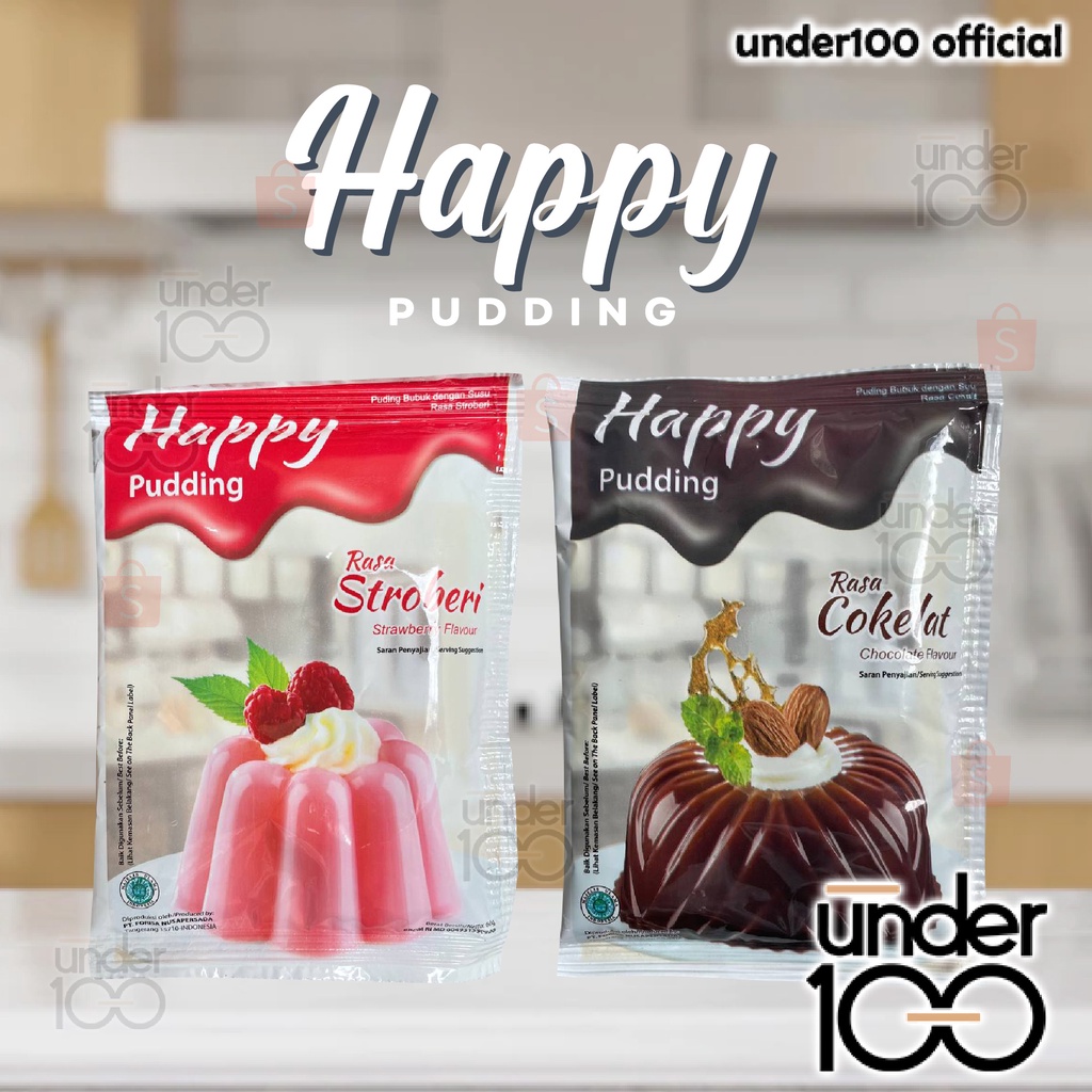 Jual Under100 HAPPY PUDDING Rasa Cokelat | Strawberry | Stroberi Susu ...