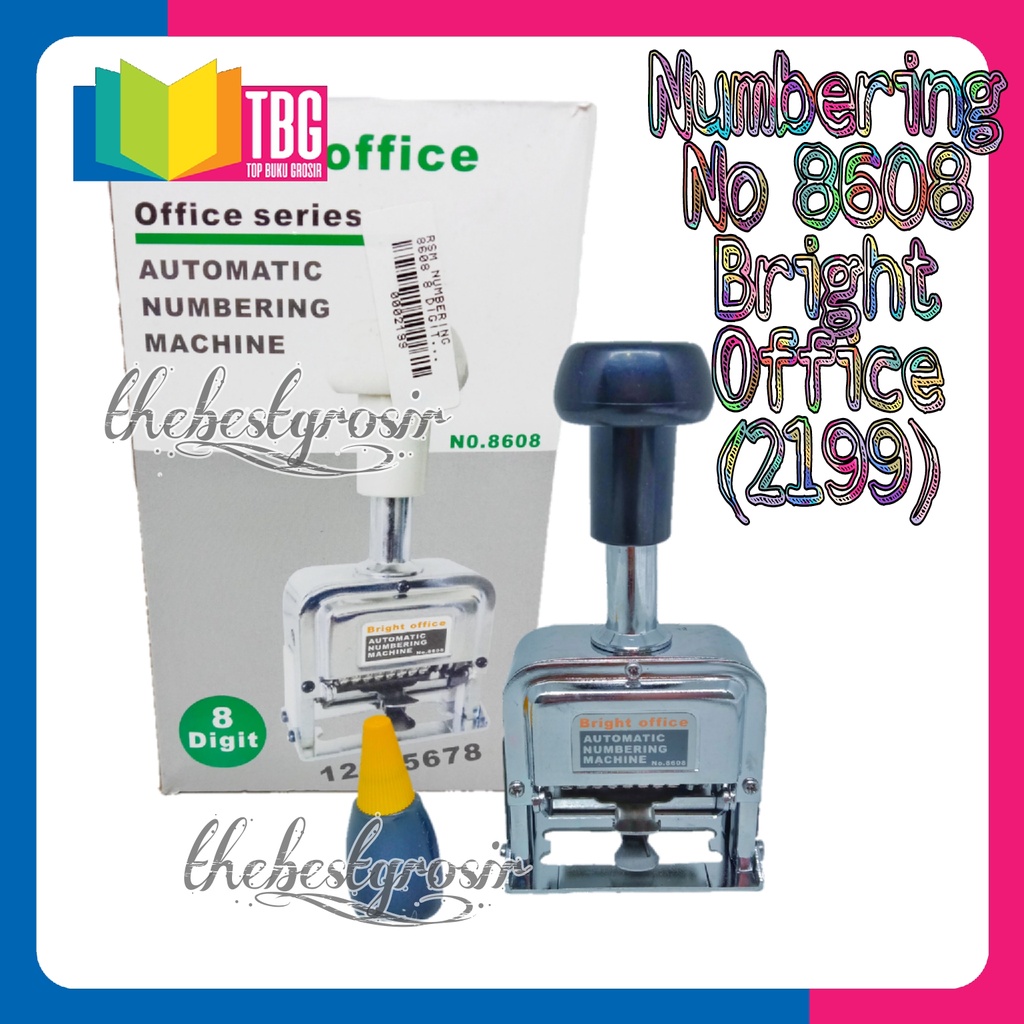 Jual 1PCS NUMBERING 8608 8 DIGIT BRIGHT OFFICE/ STEMPEL ANGKA OTOMATIS ...