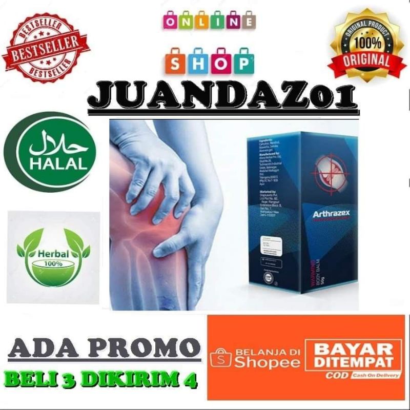 Jual Terlaris Arthrazex 100% Original Cream Nyeri Sendi Otot Dan Tulang ...
