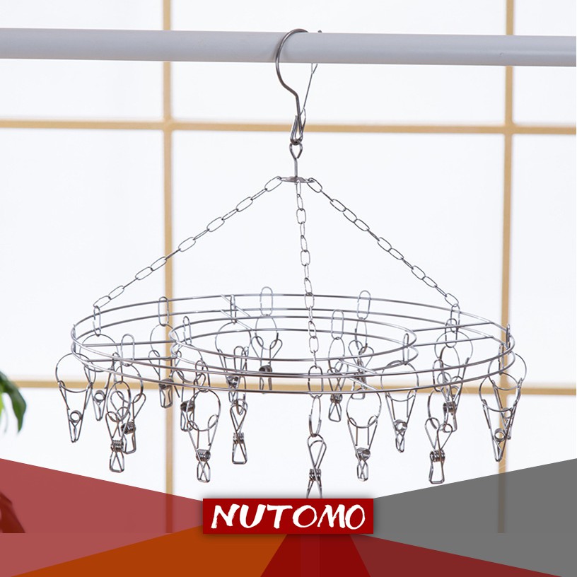 Jual Gantungan Jemuran Baju Hanger 20 Jepit Stainless Bulat ~ Jemur ...