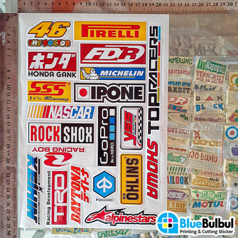 Jual [STIKER LEMBARAN RACING] STICKER VINYL PRINTING RACING LEMBARAN ...
