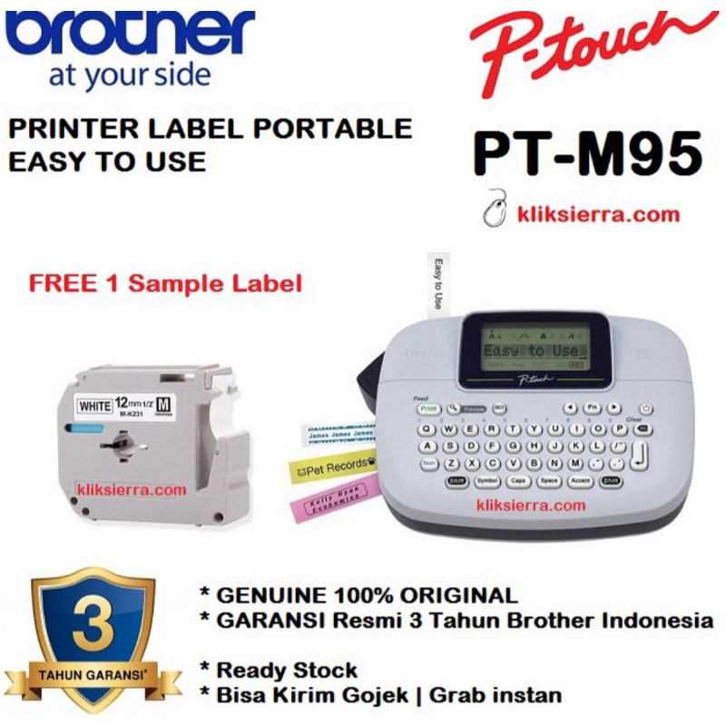Jual Mesin Label Brother / Brother Printer Label PTM 95/ Label Maker ...