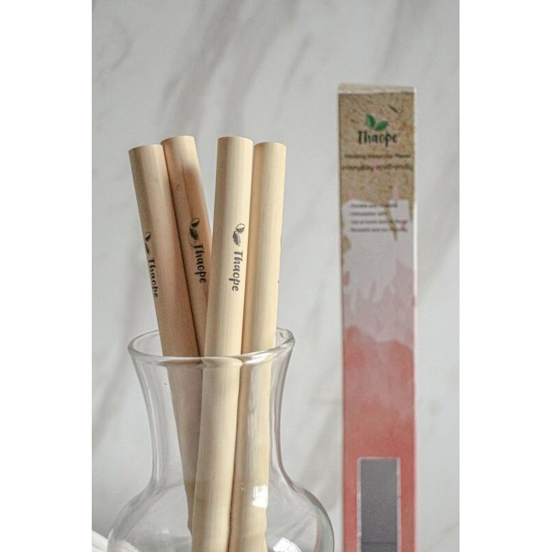 Jual KOTAK SEDOTAN BAMBU BAMBOO STRAW THAOPE 4 PCS (20 CM) | Shopee ...