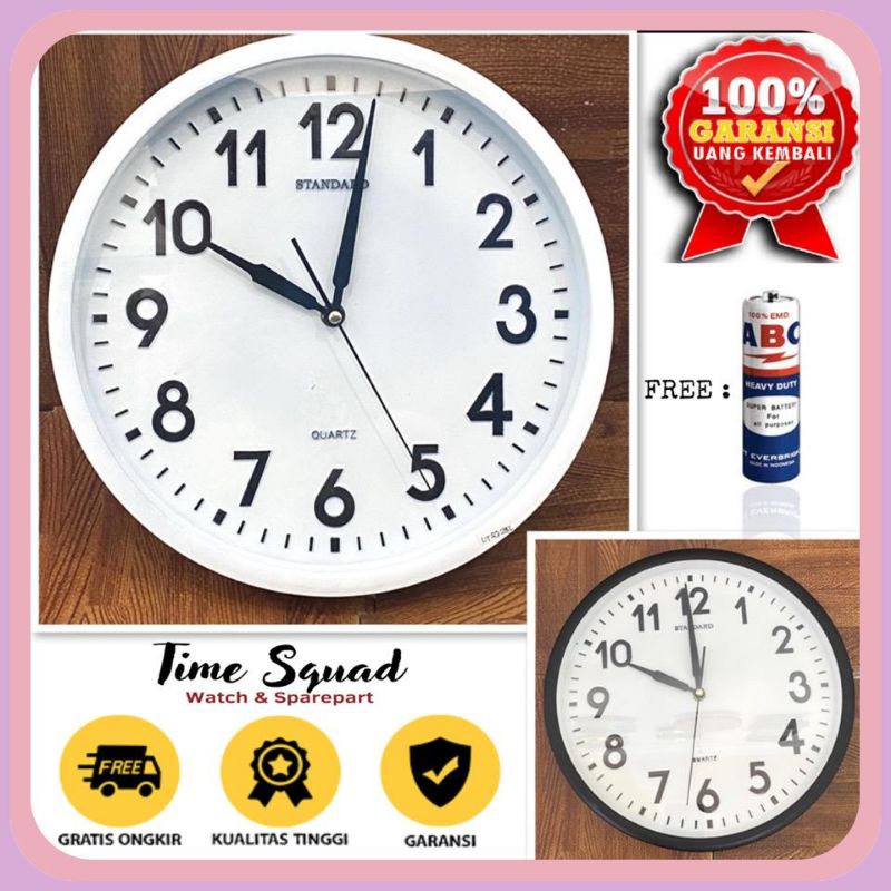 Jual Jam dinding besar standard 282 diameter 30cm jam dinding standard ...