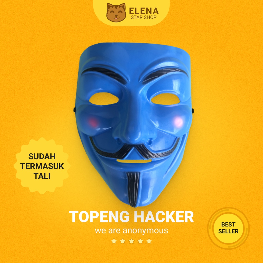 Jual Mainan Topeng Hacker Blue/Topeng Anonymous Blue Version | Shopee ...