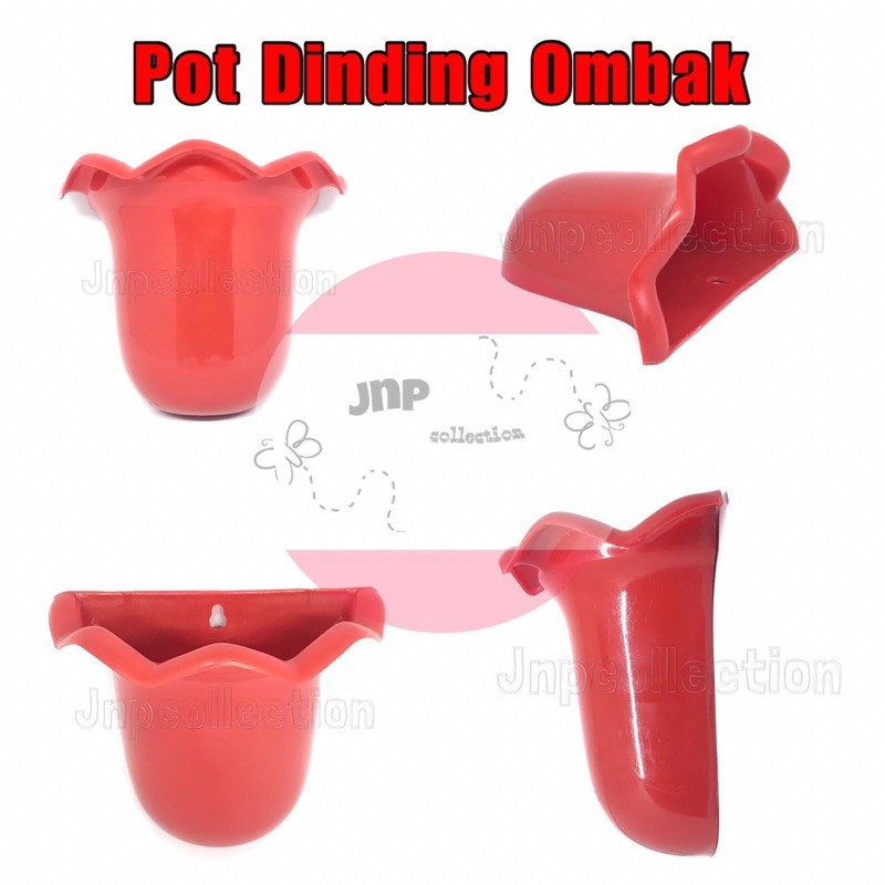 Jual Pot Bunga Tempel Dinding Model Ombak Warna MERAH | Shopee Indonesia