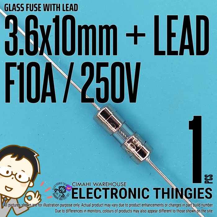 Jual 3.6x10mm 250V F10A FAST GLASS FUSE SEKRING KACA 10A 3.6x10 ...