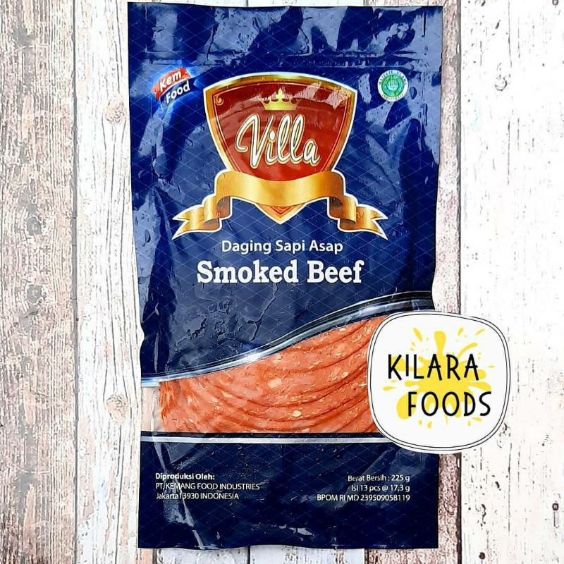 Jual KEMFOOD VILLA SMOKED BEEF ISI +- 13 PCS / DAGING SMOKED BEEF / BEEF BURGER | Shopee Indonesia