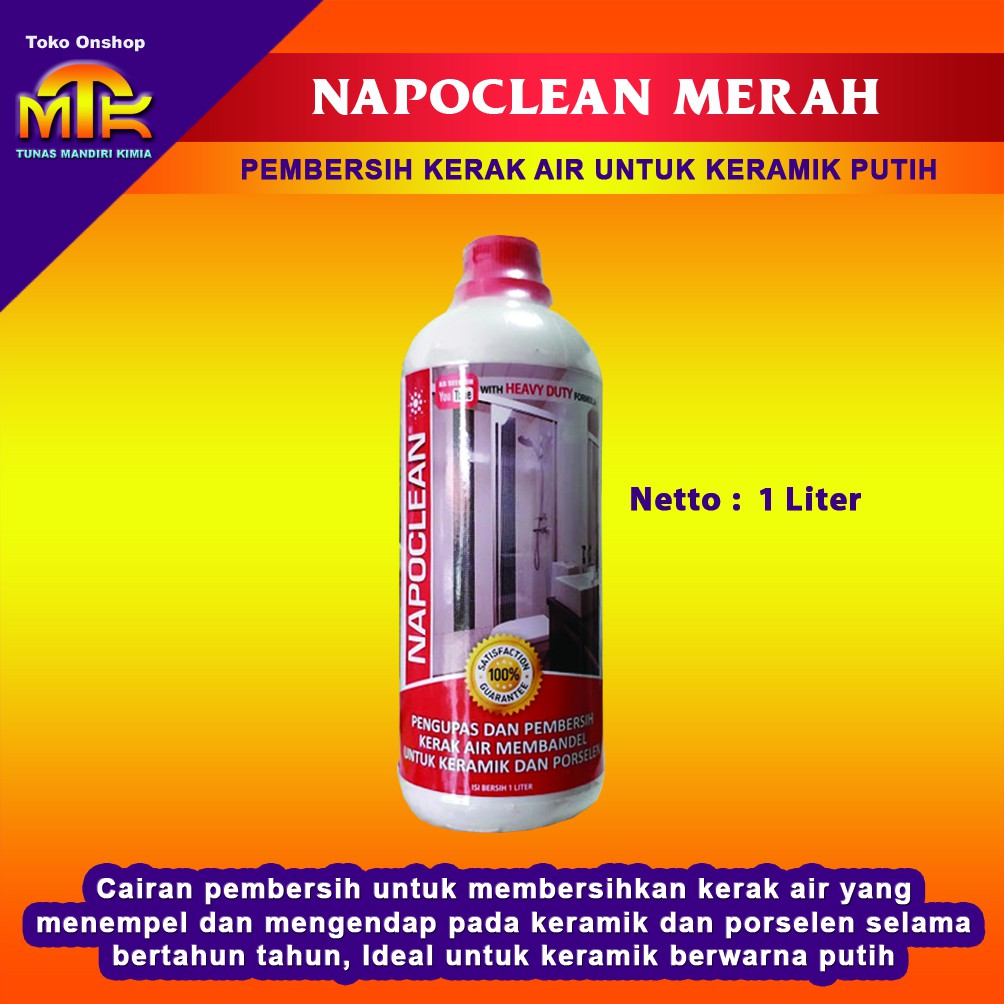 Jual NAPOCLEAN MERAH Untuk Membersihkan Noda Kerak Air Pada Keramik ...