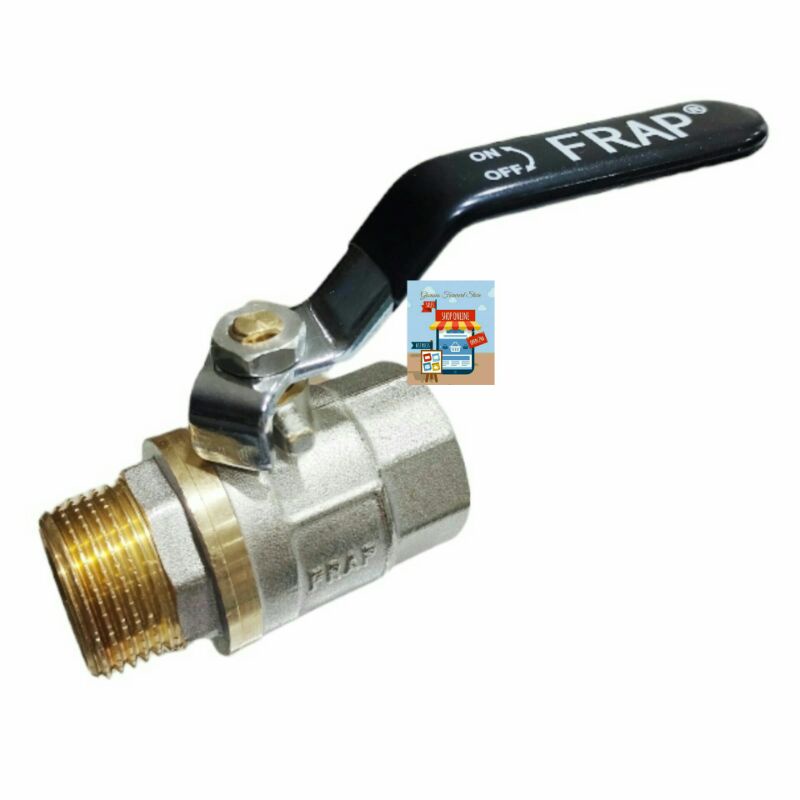Jual BALL VALVE SOK DRAT LUAR DALAM STOP KRAN KERAN KUNINGAN BRASS FRAP | Shopee Indonesia