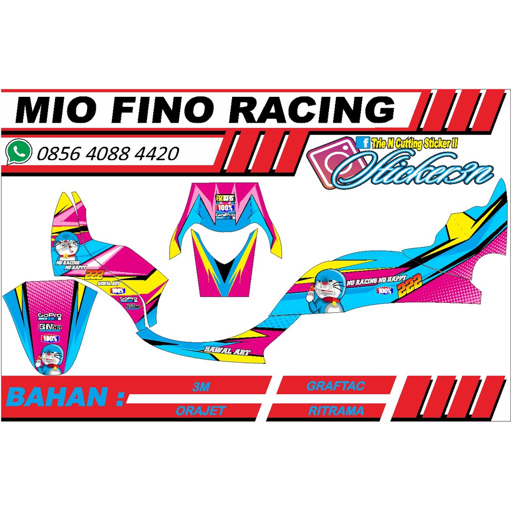 Jual sticker doraemon mio fino old fullbodi, striping mio fino doraemon ...