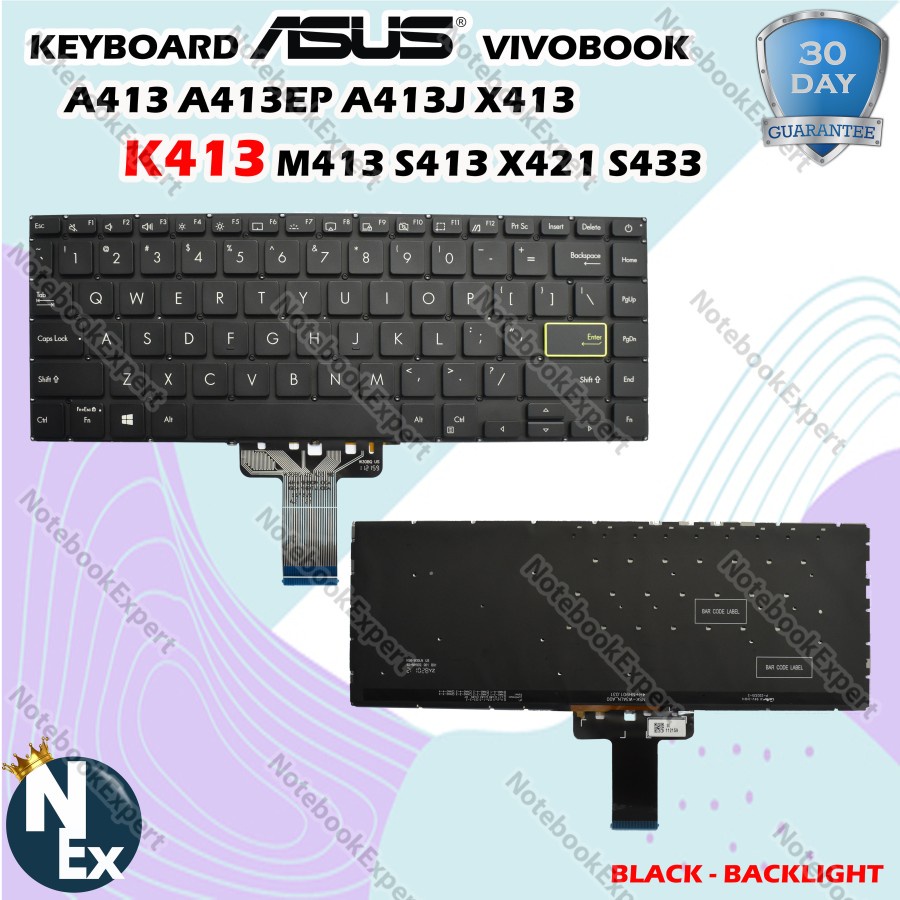 Jual KEYBOARD ASUS K413 M413 S413 X421 S433 A413 A413EP - BLACK ...