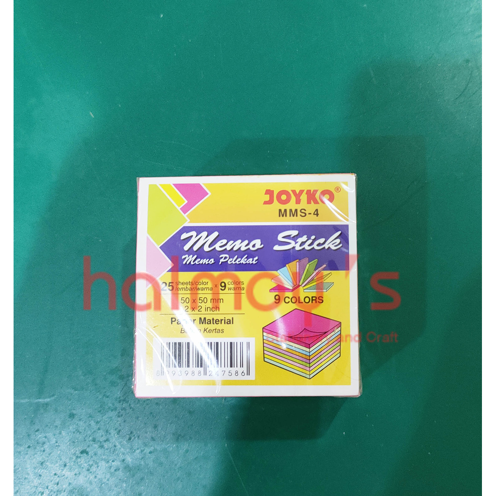 Jual MEMO STICK / STICKY NOTES JOYKO MMS - 4 ( 2 X 2 INCI / 50 X 50 MM ...